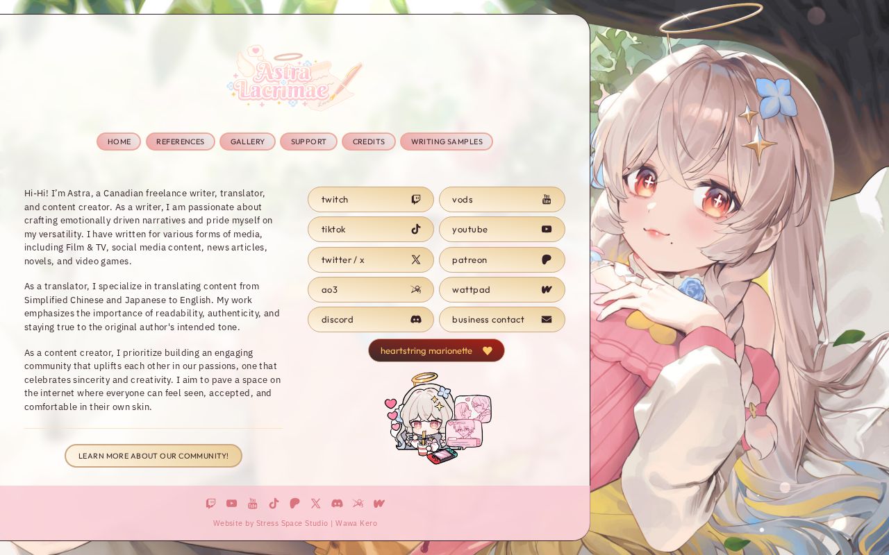 Astra Lacrimae's Carrd